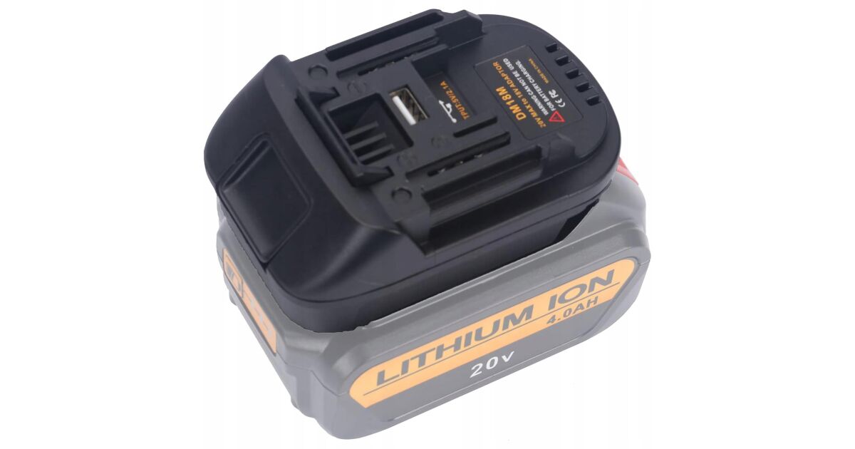 Adaptor DM18M - Conversie Baterie Dewalt/Milwaukee La Makita 18V | USB ...