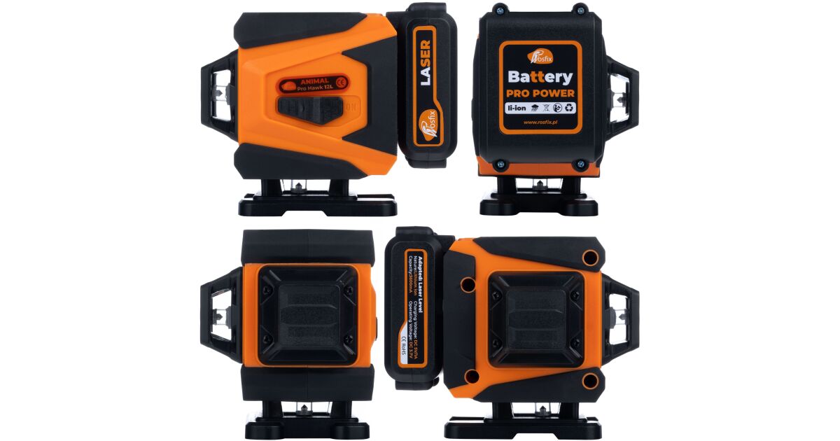 Krížový Laser RAPH 12L – 12 Línií Zelený | IP54 USB‑C 2×3600 mAh ±2 mm ...
