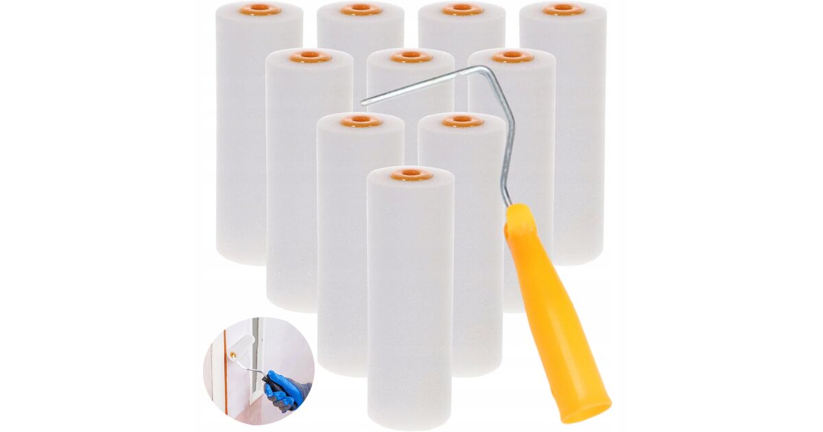 Set Rolele De Vopsit Poliuretan 10 cm 10 Buc Cu Mâner - Fără Fire ...