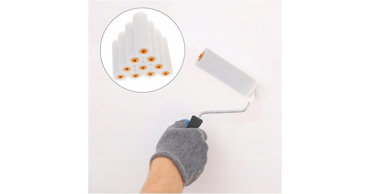 Set Rolele De Vopsit Poliuretan 10 cm 10 Buc Cu Mâner - Fără Fire ...