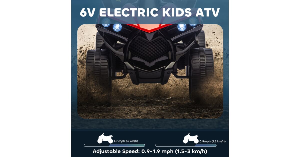 AIYAPLAY ATV Electric pentru Copii cu Baterie Reîncărcabilă 6V, Faruri ...