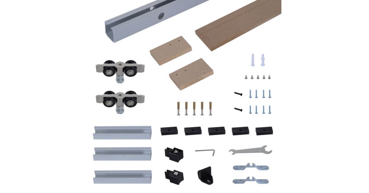 Homcom Kit Feronerie Rustic – 6 Piese pentru Usi Glisante din Lemn ...