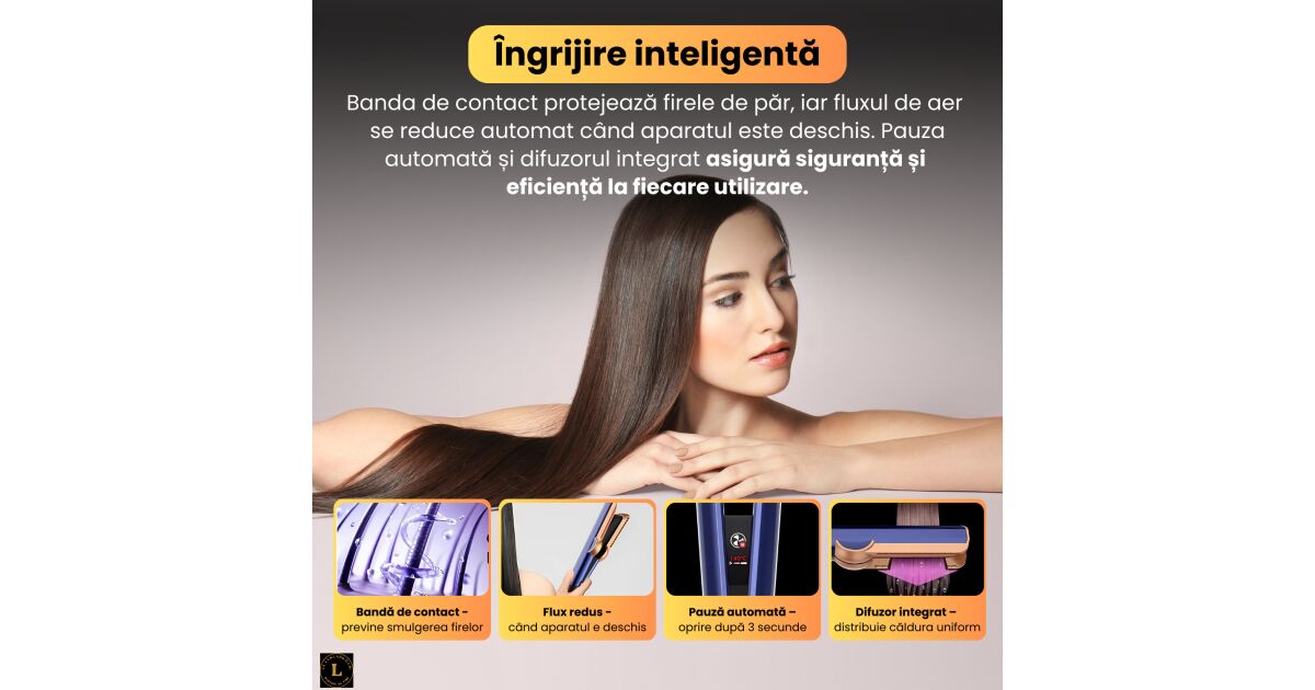 Aparat 2-in-1 pentru indreptat si uscat parul, utilizare pe par umed si ...