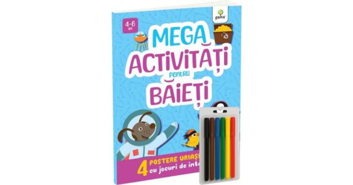 Mega Activitati Pentru Baieti. 4 Postere Uriase | Pepita.com