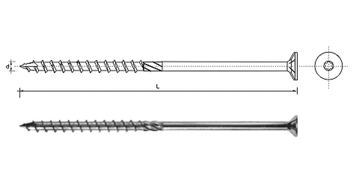 TORX SÜLLYESZTETT FEJŰ FA CSAVAR 5*120MM T25 - 200 DB - SPKS 5*120 ...