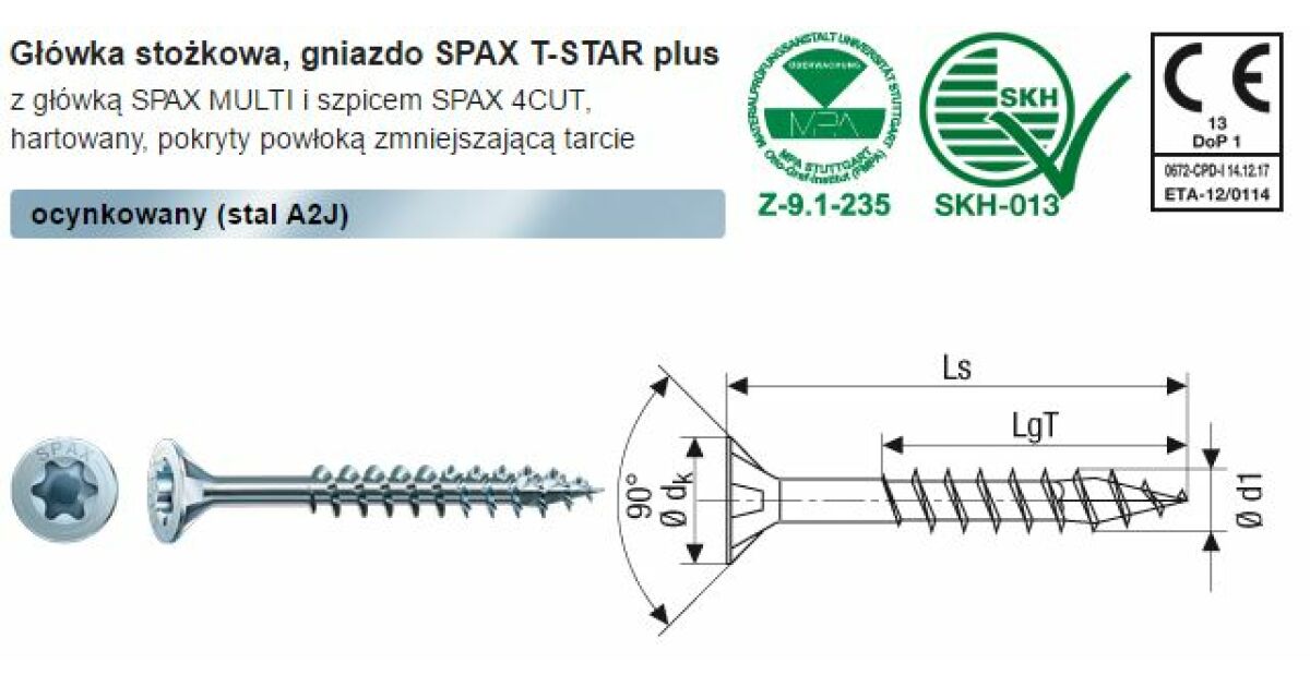 FEHÉR HORGANIZÁLT FA CSAVAR (100) TXTG 4.0*70MM WIROX MINI - SX165696I ...