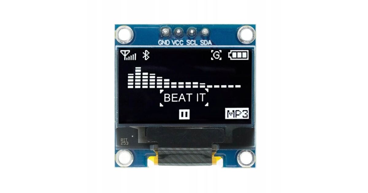 OLED Modul Displeja 0,96 – Biely 4-Pinový | I2C 128×64 3,3–5 V 27×27 mm ...