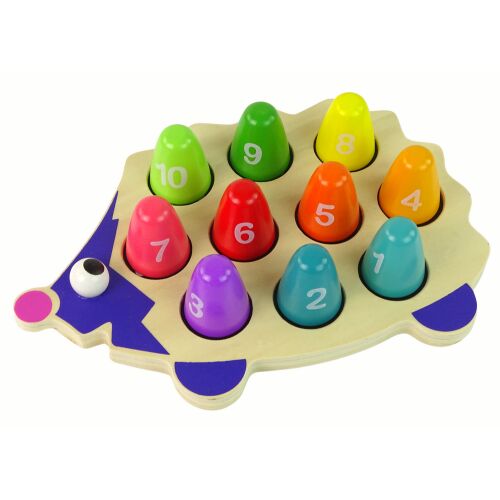 Pädagogisches Spiel Bunter Igel mit 10 farbigen Figuren | Pepita.com