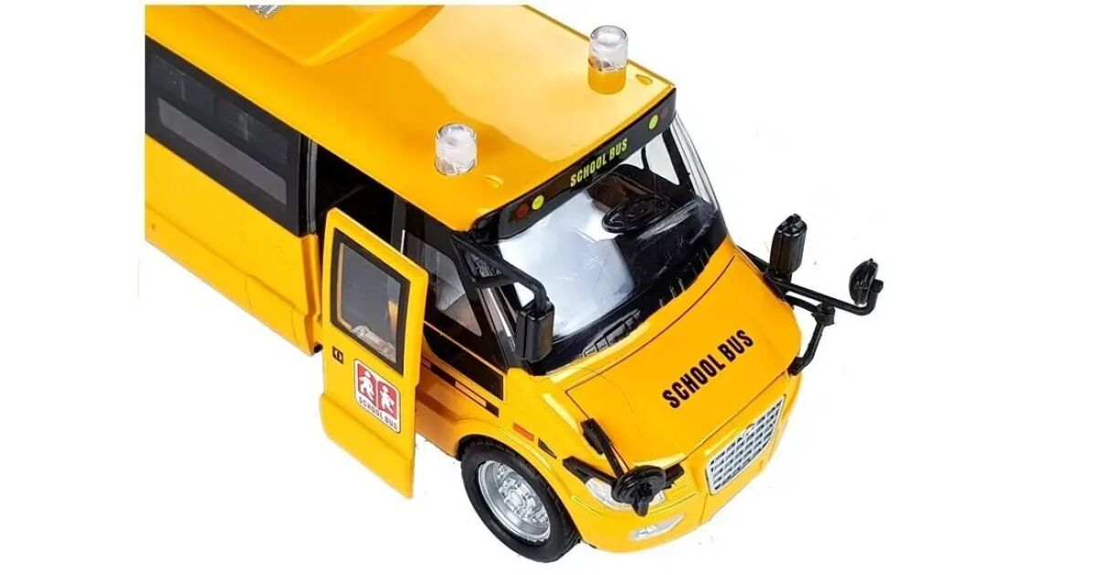 Model de Autobuz Școlar din Metal cu Motor Pull-Back și Efecte Sonore ...