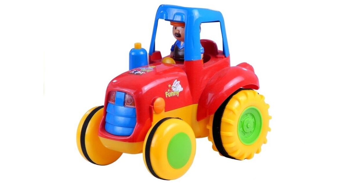 Set de joc cu tractor și remorcă cu fermier, vacă și cal, pentru copii ...