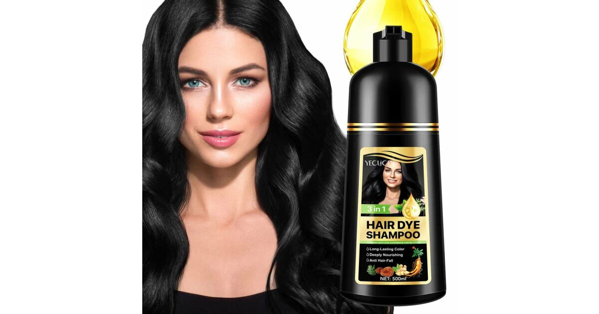 Sampon Colorant Negru, Acoperire Fire Albe, Regenerare 3 in 1 cu ...