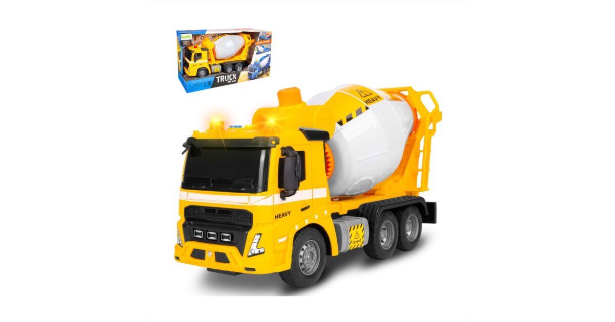 Betonkeverő teherautó fénnyel és hanggal, 30 cm | Pepita.hu
