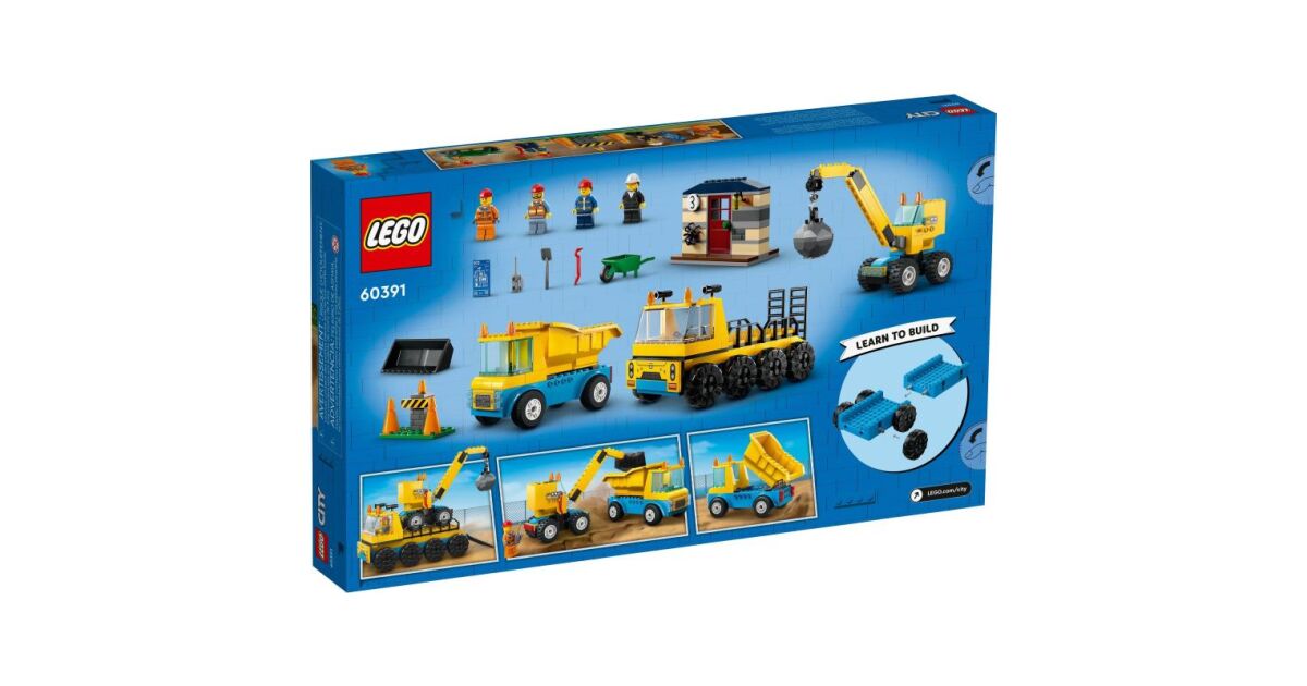 LEGO City - Építőipari teherautók és bontógolyós daru (60391) | Pepita.hu