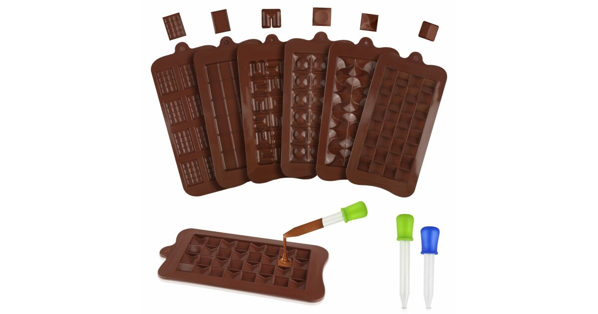 Set 6 forme din silicon pentru ciocolată și bomboane — Matrițe ...