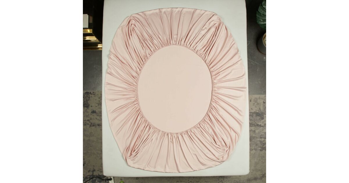 Cearceaf de pat roz cu elastic 160x200x30 cm — neted, respirabil, din ...