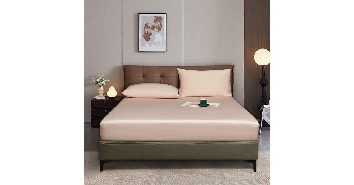 Cearceaf de pat roz cu elastic 160x200x30 cm — neted, respirabil, din ...