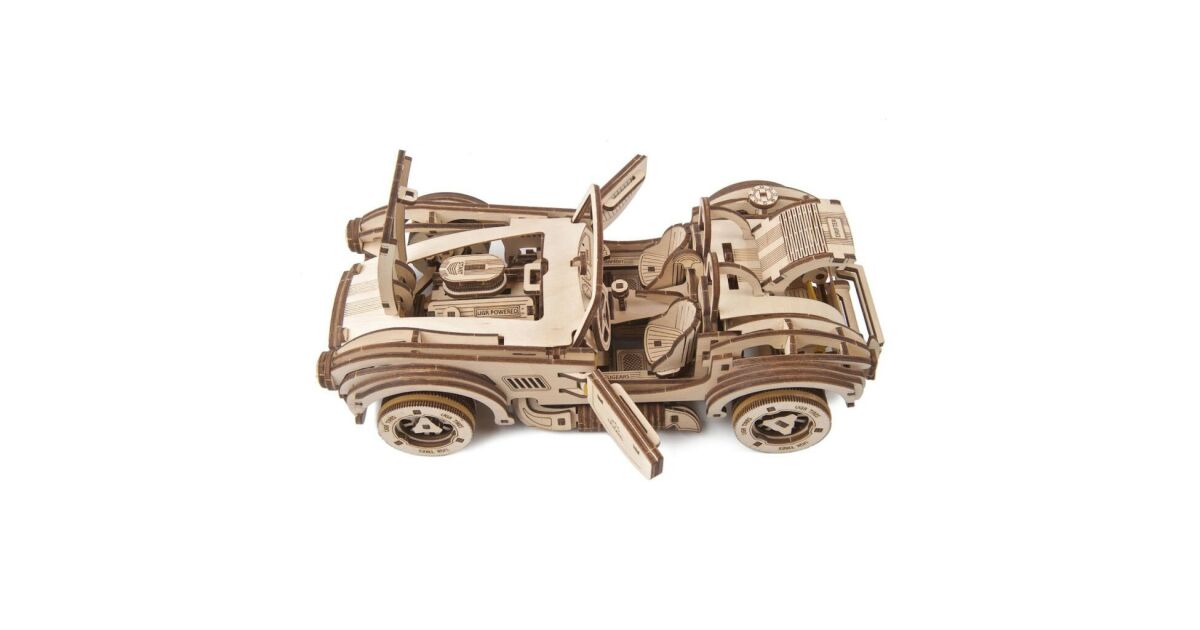 Ugears játék - 3D fa mechanikus kirakós Driftelő versenyautó Cobra ...