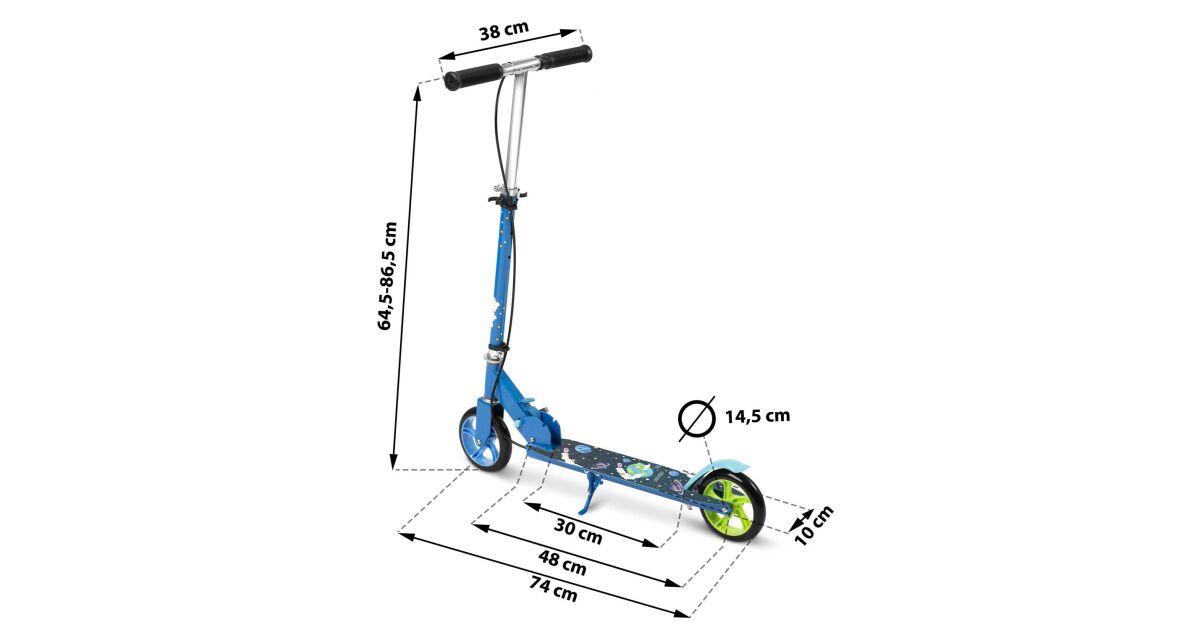 Gyerek roller, Ricokids Kodi, kék, 14,5 cm PU kerekek, összecsukható ...