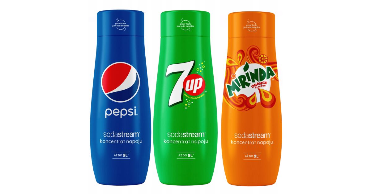 3 darabos SodaStream Pepsi+7UP+Mirinda koncentrátum szett | Pepita.hu