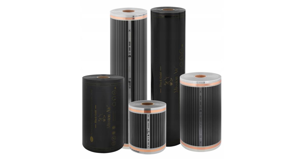 Fekete ezüst infravörös fólia, szélesség 50cm, 160W/m² - 1 méter ...