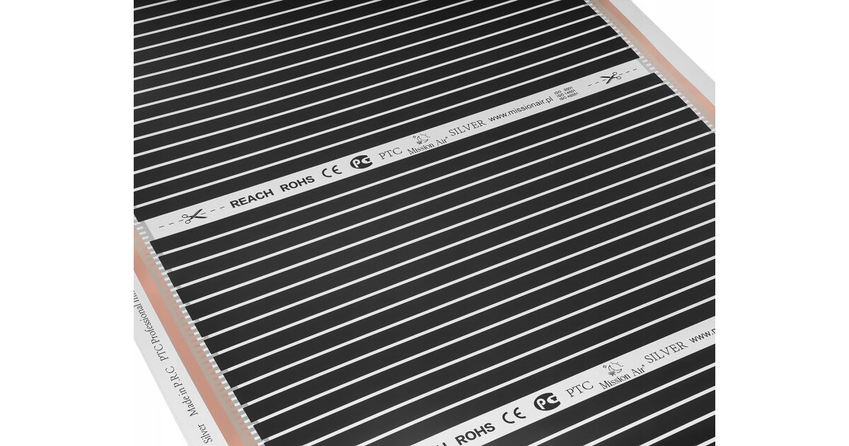 Fekete ezüst infravörös fólia, szélesség 50cm, 160W/m² - 1 méter ...