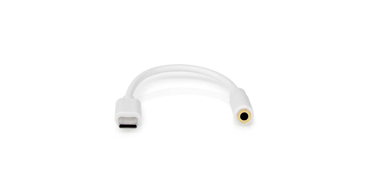 Nedis ccgb65950wt01 usb-c (usb c) stecker - 3,5 mm stereo klinkenbuchse, vergoldet, 0,10m ...