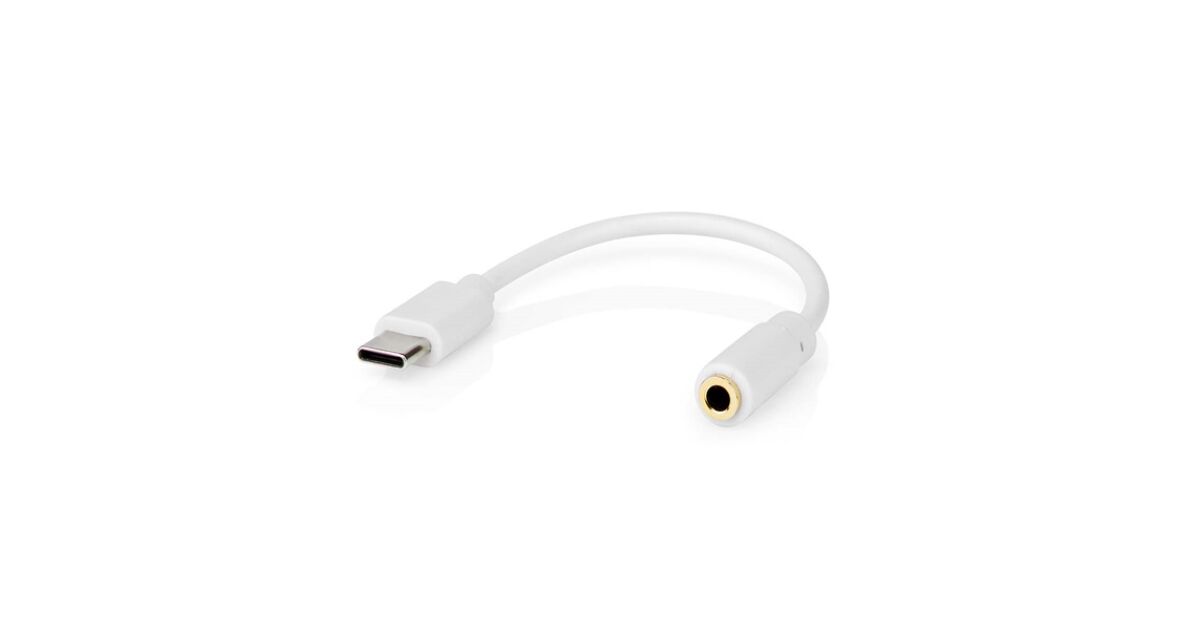 Nedis ccgb65950wt01 USB-C (USB C) utikač - 3,5 mm stereo jack utičnica ...