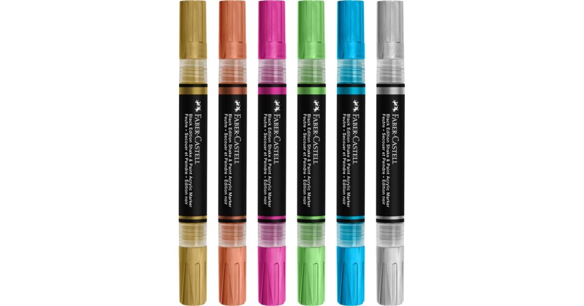Sada 6 obojstranných akrylových fixiek Faber-Castell Black Edition ...