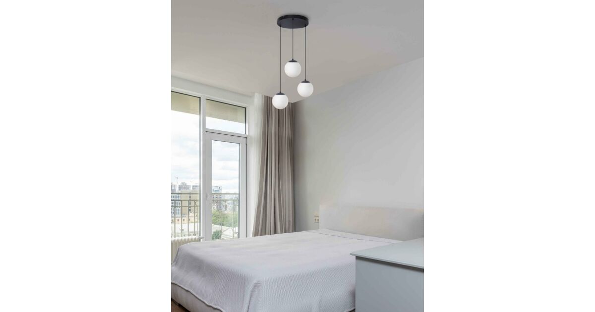 Lampa wiszaca CAMINA, szklane biale kule klosze na E27, do salonu K ...