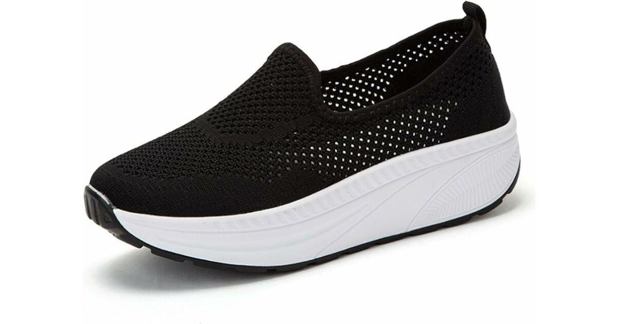 Hsyooes Buty Damskie Wsuwane Trekkingowe do Fitnessu Siłownia Czarne 41 ...