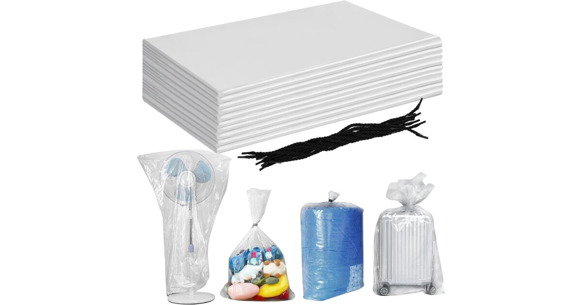 Set 10 pungi mari transparente 100x152 cm — Huse din plastic rezistent ...