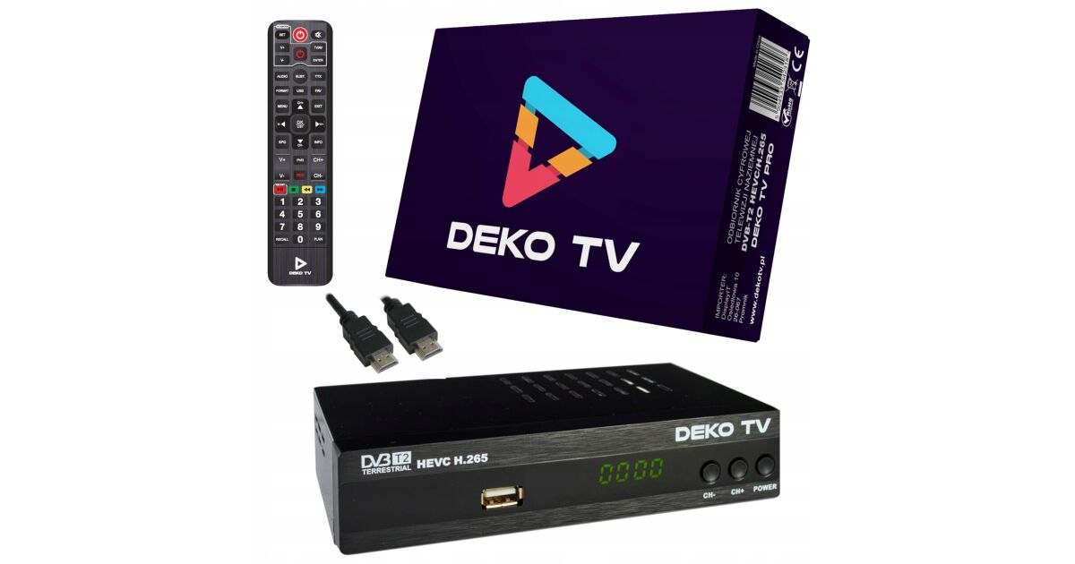 DVBT2 DekoTV PRO földi televíziós tuner dekóder DVB-T2 HEVC H.265 DEKO ...