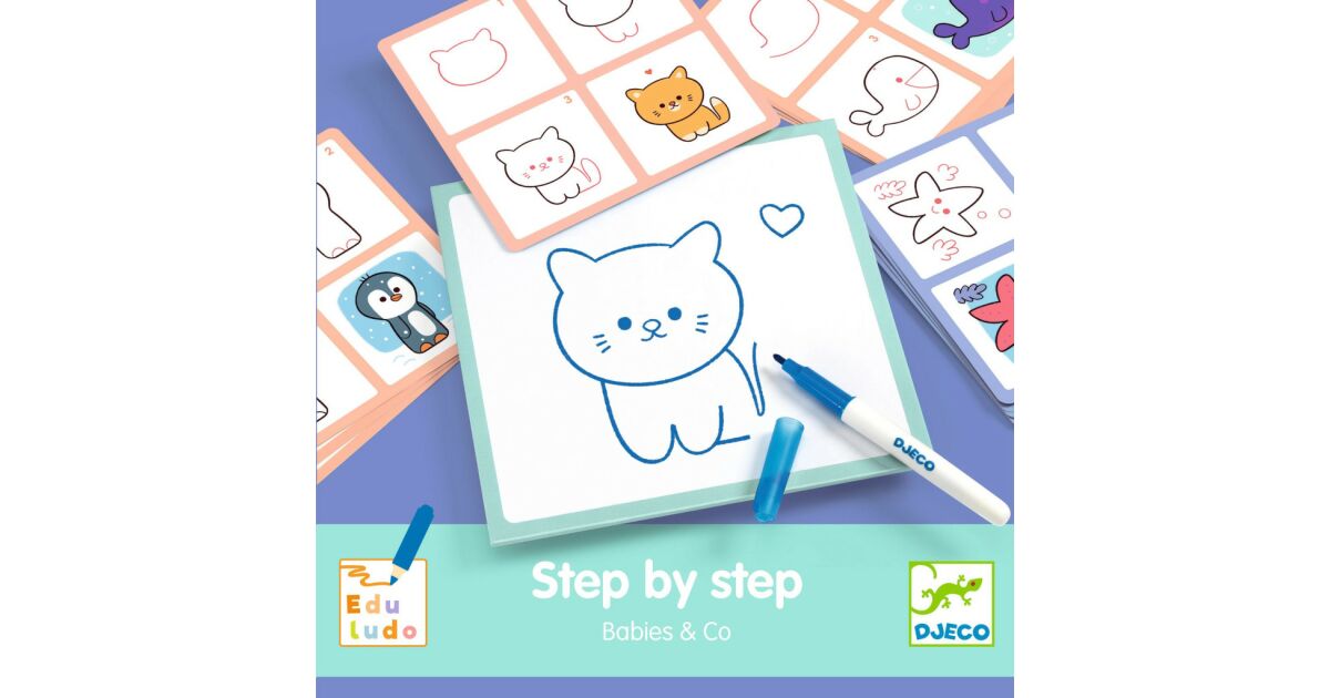 Rajzolás lépésről lépésre - Állatkölykök - Eduludo Step by step Babies ...
