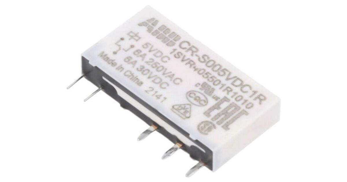 CR-S005VDC1R Mini relé, SPDT, Tekercsfeszültség: 5VDC, CR-S, aljzat ...