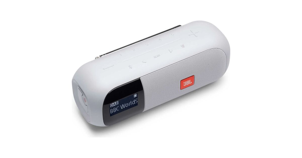 JBL Tuner 2 Bluetooth hangszóró DAB / FM rádióval fehér (TUNER2WHT ...