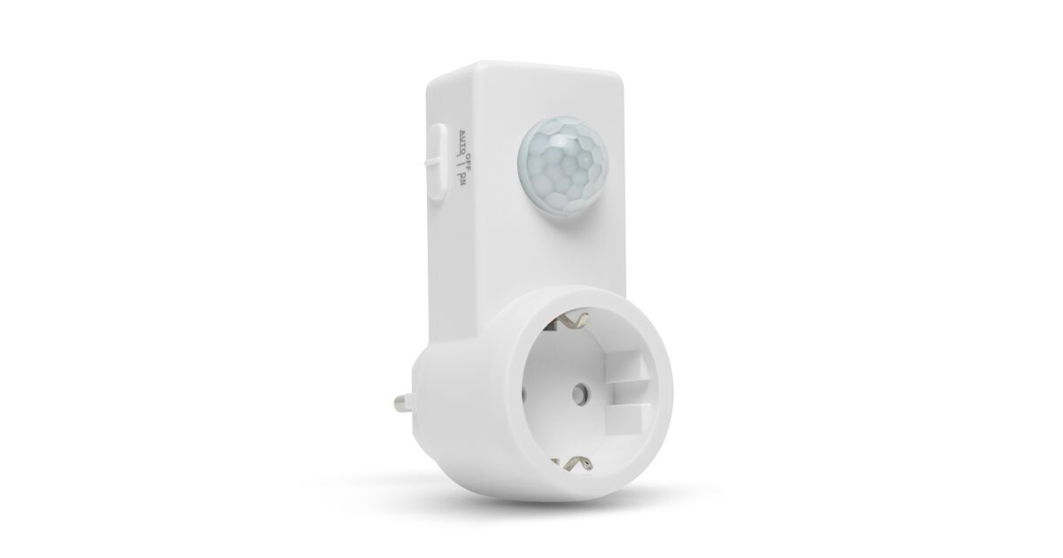 Mozgásérzékelő konnektor - 120° - max 10 m - max 1200W - IP20 - fehér ...