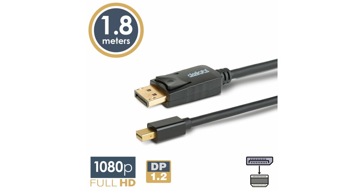 DisplayPort - Mini Displayport kábel - 1.2 - 1080P - 1,8 m 20336A ...