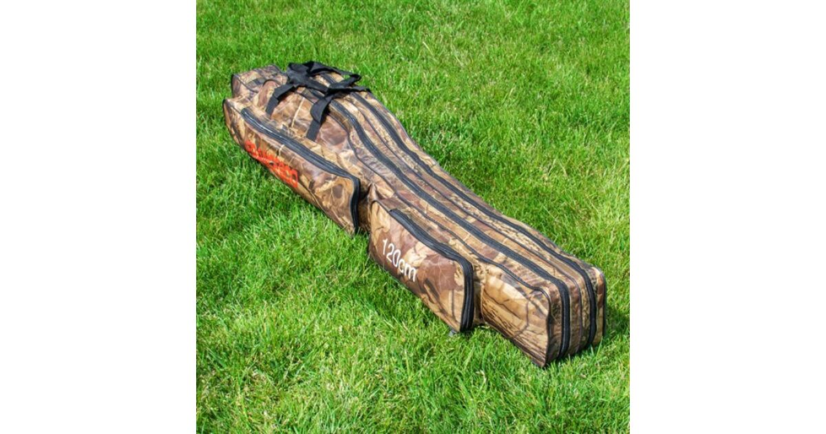 Kényelmes botzsák 120cm hosszú, több rekeszes horgászbot tárolásához ...