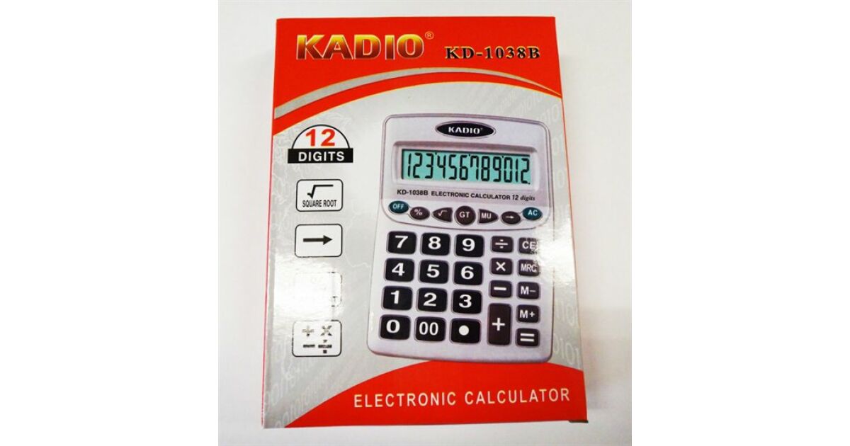 KADIO KD-1038B hagyományos számológép nagy kijelzővel - 12 számjegyes ...