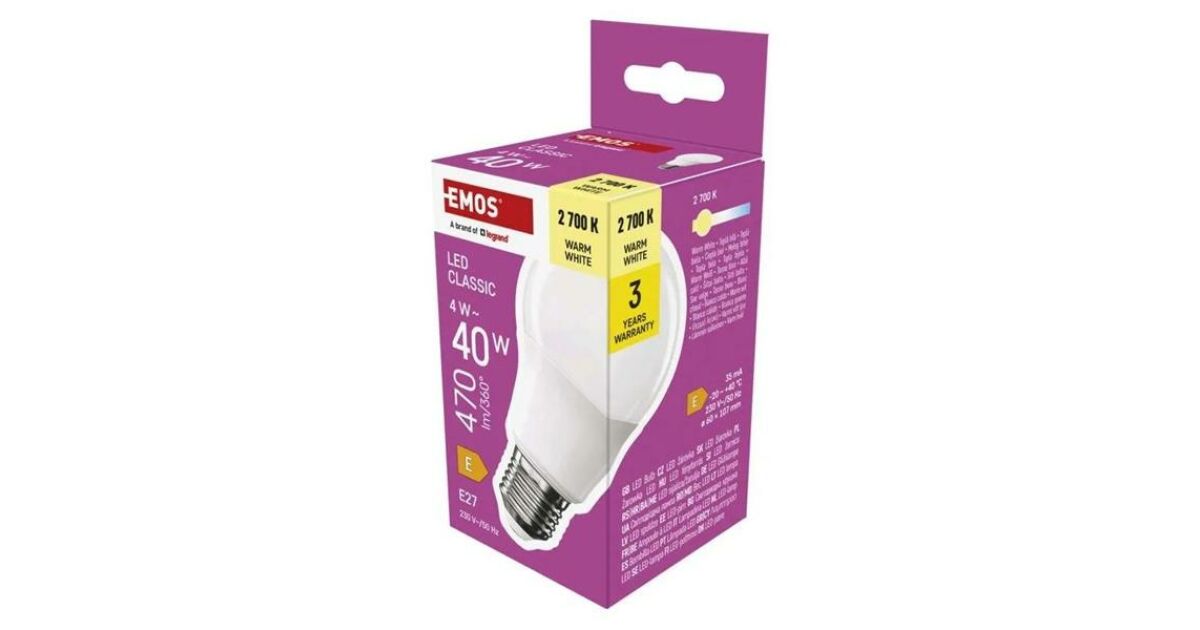 Emos ZQ5E21 classic A60 4W 470lumen E27 LED izzó | Pepita.hu