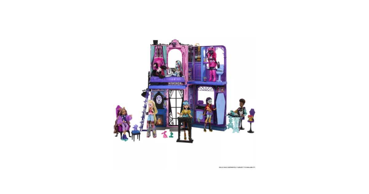 Mattel JBF16 Monster High Szörnyszálló babaház 13+ kiegészítővel ...