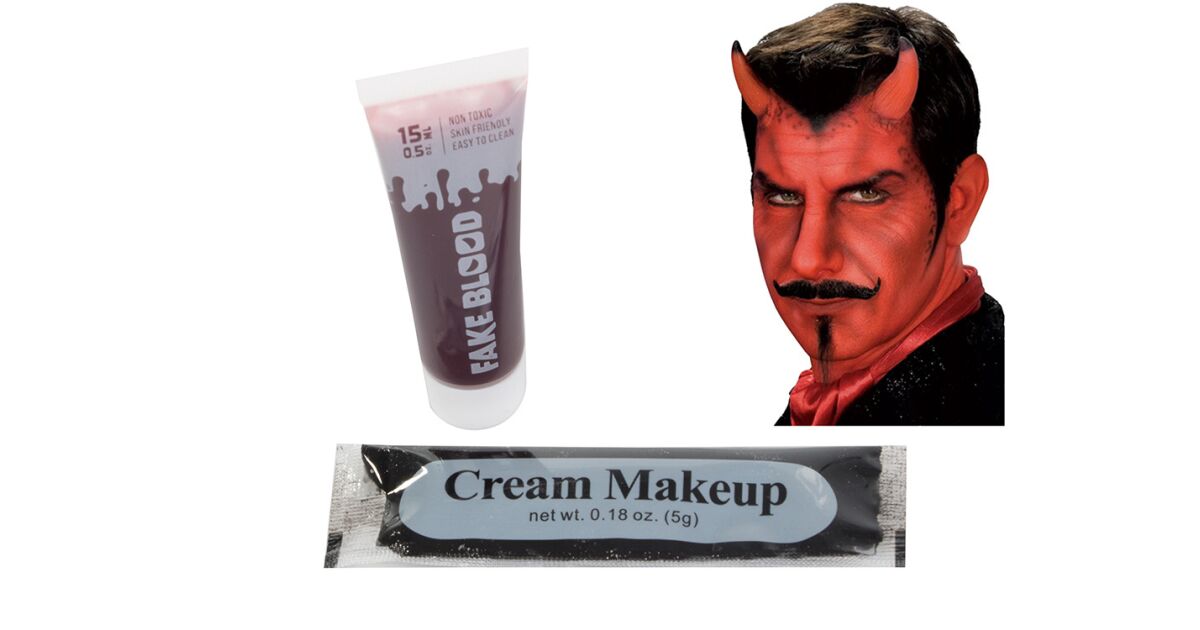 Set de machiaj pentru față de diavol pentru Halloween, machiaj cu ...