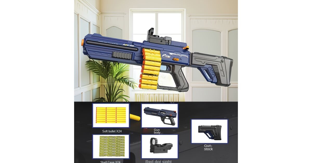 Super Gun szivacslövő játékfegyver – többfunkciós soft bullet pisztoly ...