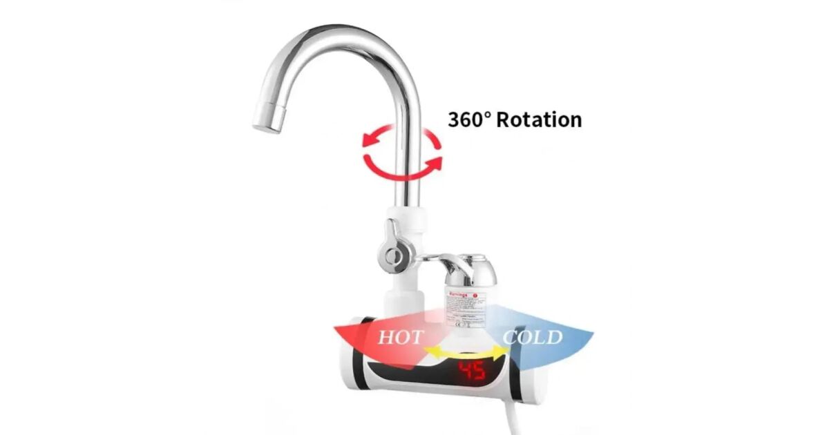Robinet Electric Instant pentru Apa Calda, Afisaj LCD, Alb, LZ010LY ...