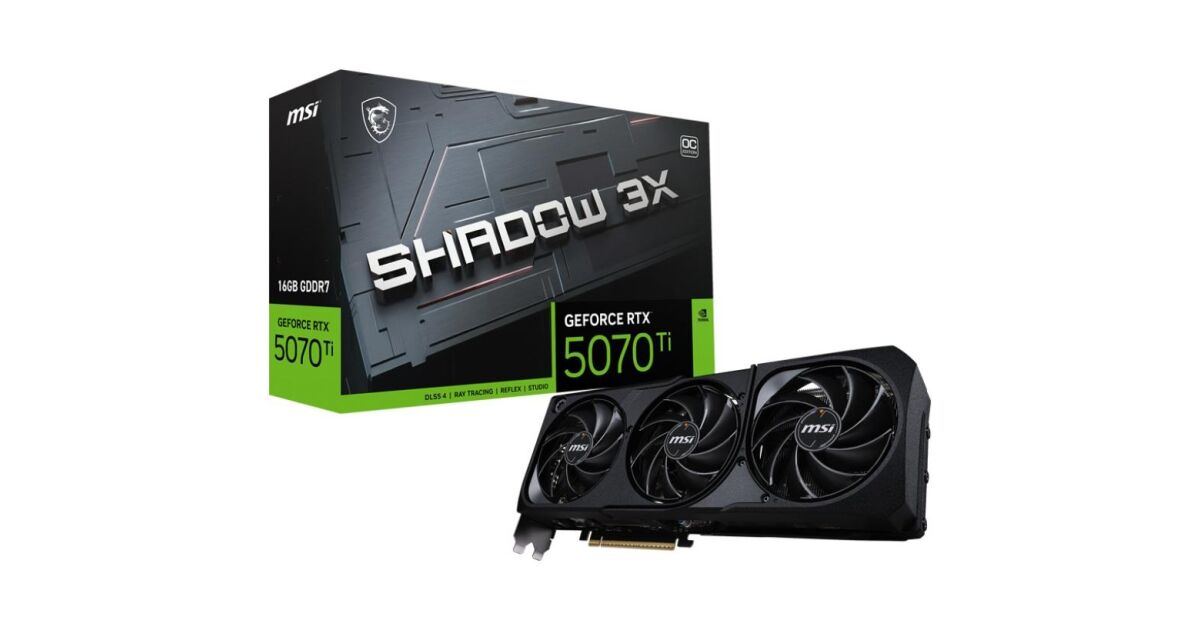 MSI GeForce RTX 5070 Ti 16GB SHADOW 3X OC | Pepita.com