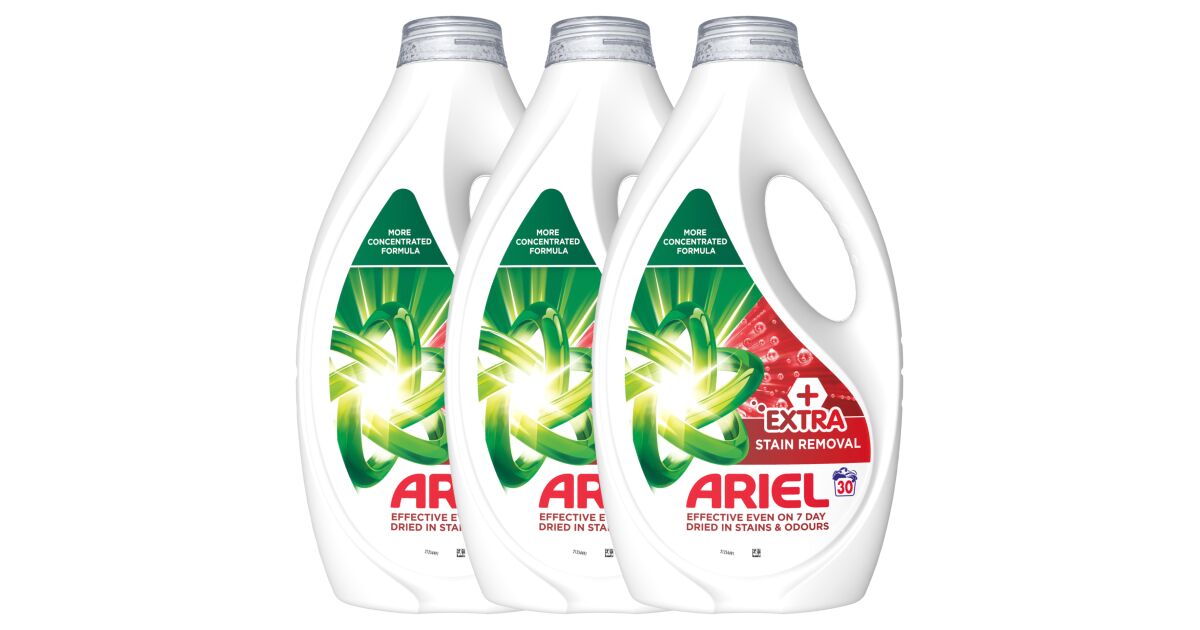 Ariel + Extra Detergent lichid pentru îndepărtarea petelor 3x1,35L - 90 ...