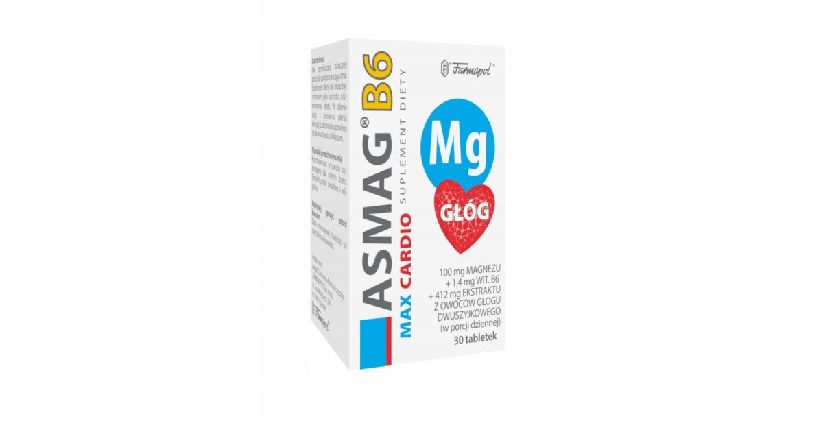 ASMAG B6 MAX CARDIO magnézium galagonyával 30 tabletta | Pepita.hu