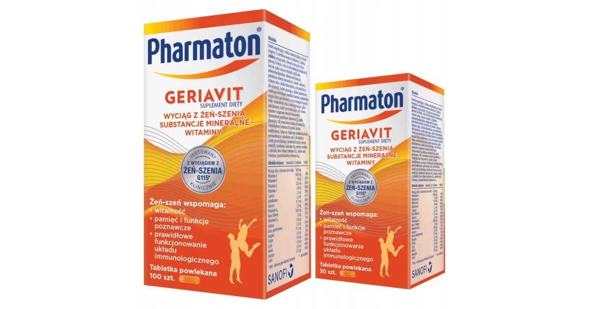 Pharmaton Geriavit vitaminok és ásványi anyagok 100 tabletta. | Pepita.hu