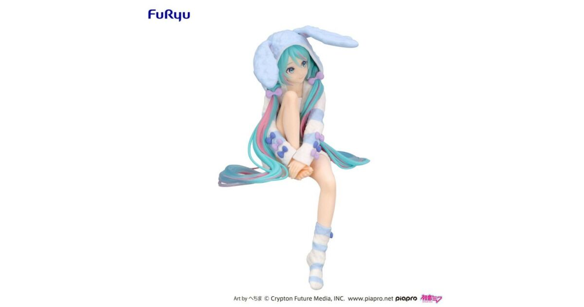 Hatsune Miku Noodle Stopper PVC Statue Hatsune Miku Rabbit Ear Hood ...