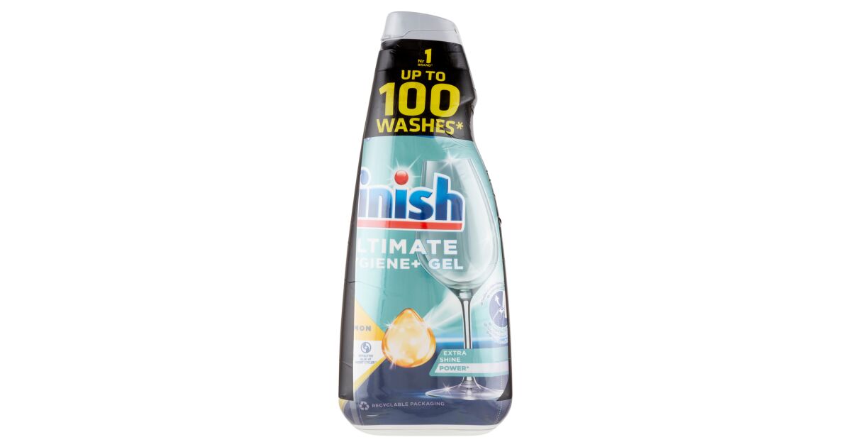 Finish Ultimate Hygiene+ Gel Lemon Machine Dishwashing Gel 100 washes ...